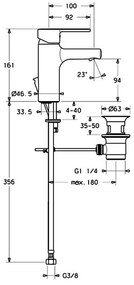 Hansa Umyvadlová stojánková páková baterie HANSARONDA s výpustí 3092273