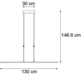 Závěsné svítidlo černé se zlatem vč. LED stmívatelné - Bold