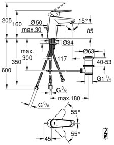GROHE 33177002 - Umyvadlová baterie EURODISC COSMOPOLITAN DN 15 lesklý chrom
