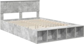 Rám postele s čelo Betonově šedá 160 x 200 cm Kompozitní dřevo 3408350
