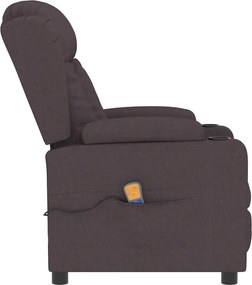 Masážní křeslo tmavě hnědé textil 339063