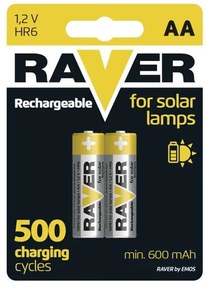 Baterie AA (R6) nabíjecí 1,2V/600mAh RAVER solar 2ks