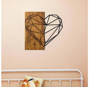 Asir | Nástěnná dekorace 58x58 cm srdce dřevo/kov | AS1645