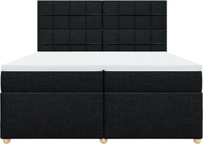 Box spring postel s matrací černá 200x200 cm textil 3291389