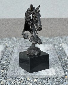 Bronzová socha soška - Koňská hlava