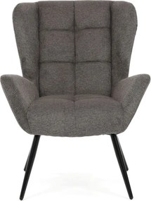 Křeslo ušák AK-H9206 GREY2, látka, šedá (74 x 86) cm