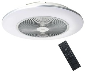 Milagro | LED Stmívatelné stropní svítidlo s ventilátorem ARIA LED/38W/230V stříbrná + DO | MI1979