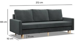 Třímístná rozkládací sedačka BLANK Comfort černá