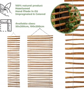 Lesní Žebříková Podpěra Na Popínavé Rostliny Závěsná 100 x 200 cm Hnědá