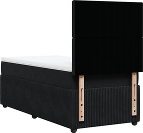 Box spring postel s matrací černá 100x200 cm samet 3292276