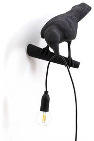 LED deko nástěnné světlo Bird Lamp levé černá