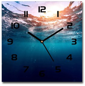 Wallmuralia Skleněné hodiny na stěnu Podvodní svět 30x30 cm