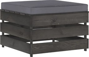 vidaXL Dílčí taburet s poduškou šedě impregnované dřevo [3074524] Barva: Černá a šedá