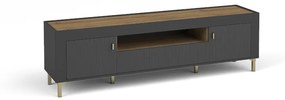 Televizní stolek Mossa MO 8 Dolmar 178/52/40 Barva: dub whisky/černý mat