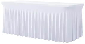 Elastický potah SKIRTING na skládací stůl 180-183x76 cm VÍCE BAREV Barva ubrusu: BÍLÁ / WHITE