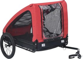 vidaXL Vozík za kolo pro psa červený a černý [92596] Barva: Červeno-černá