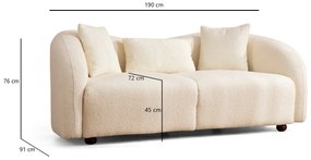 Designová sedačka Wiley 190 cm krémová