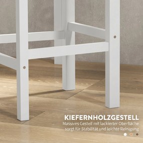 HOMCOM Set 2 Barových Židlí Vysoký Sedák 60,2 cm Dřevěné Kuchyňské Židle s Opěrkou a Podnožkou Nosnost 120 kg pro Jídelnu a Obývací Pokoj Přírodní a …