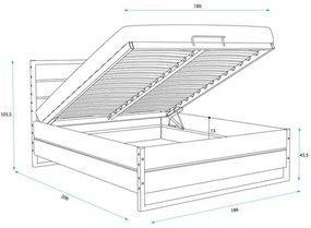 BMS Group Luxusní postel Loft - Dubové dřevo + ocelový rám 200x140