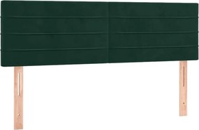 Box spring postel s matrací a LED tmavě zelená 140x200 cm samet 3134468