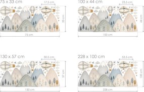 Hory kopce nordic dětské samolepky na zeď arch 75 x 33 cm