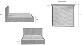 Čalouněná postel AUDREY - Monolith 77 - 180x200cm - Dřevo