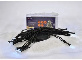 SOLIGHT LED vánoční řetěz, 3m, 20 LED, 3 x AA, bílé světlo, zelený kabel