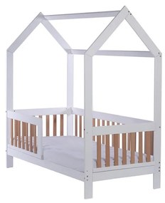 Dětská buková postel se zábranou Drewex Casa Bambini 160x80x174 cm Barva: Bílá