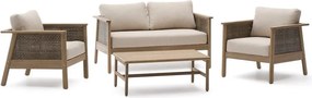 Béžový/v přírodní barvě zahradní lounge set z masivu akácie pro 5 osob Alabe – Kave Home