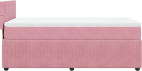 Box spring postel s matrací růžová 80 x 200 cm samet 3289895