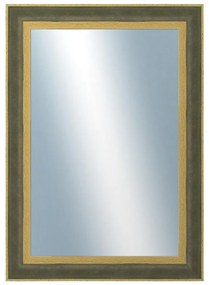 DANTIK - Zarámované zrcadlo - rozměr s rámem cca 50x70 cm z lišty ZVRATNÁ zelenozlatá plast (3070)