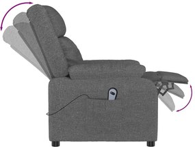 Elektrické polohovací křeslo tmavě šedé textil 3143568