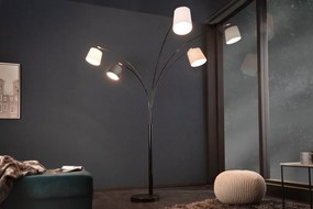 Stojací lampa LANSING Dekorhome Bílá / šedá