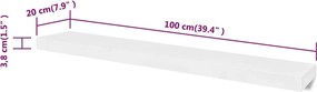 Nástěnná police 4 ks bílá 100 cm 275999