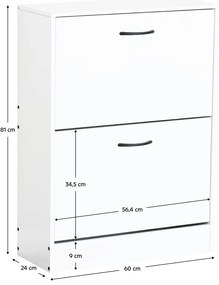 Botník BOTNIX, 2 patra, bílá