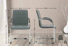Konferenční židle Tira umělá kůže – šedá