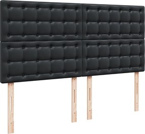Box spring postel s matrací černá 200x200 cm umělá kůže 3293036