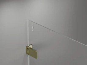 Mexen Lunar-F Duo, skládací sprchový kout 80 x 70 cm, 8mm čiré sklo, zlatý profil, 836-080L-070P-50-00
