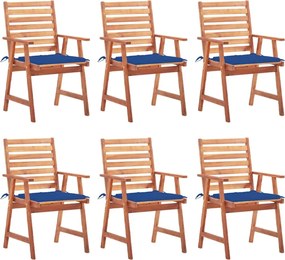 vidaXL Zahradní jídelní židle 6 ks s poduškami masivní akáciové dřevo [3078350] Barva: Šedá