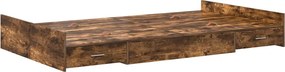 Rám postele s úložným prostorem s čelo Kouřový dub 120 x 200 cm 3335305