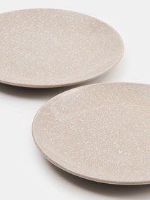 Sinsay - Keramické snídaňové talíře s tečkovaným vzorem 2 pack - béžová