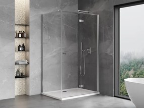 Mexen Mist-F T, 1-křídlý ​​skládací sprchový kout pravý 105 x 110 cm, čiré sklo, chromový profil, 8A6T-105-110-01-00-P