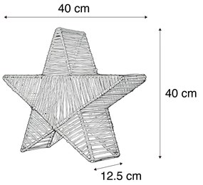 Vánoční stojací lampa hnědá 40 cm včetně LED IP54 dobíjecí - Sisine