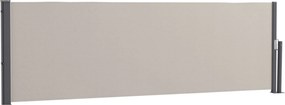 Zásuvná boční markýza Outsunny s privacy screen, ocelová skříňka, vodotěsná boční markýza, ochrana proti větru a slunci 300 x 100 cm pro balkon, teras