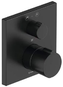 Duravit C.1 - Vanová termostatická baterie pod omítku, pro 2 spotřebiče, matná černá C15200013046