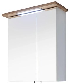 XXXLutz SKŘÍŇKA SE ZRCADLEM, bílá, barvy dubu, 60/72/20 cm Xora - Zrcadlové skříňky - 001977018008