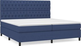 Box spring postel s matrací modrá 200x200 cm textil 3142047
