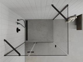Mexen Roma sprchový kout 80x120cm, 6mm sklo, černý profil-čiré sklo, 854-080-120-70-00