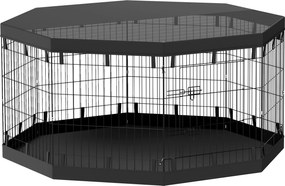 PawHut výběh pro štěňata, ohrádka pro štěňata s dvířky, oknem, ohrádka s prodyšnou síťovinou, pro malé a střední psy do 20 kg, vnitřní i venkovní, 15…