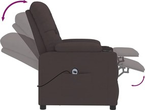 Elektrické polohovací křeslo tmavě hnědé textil 3098844